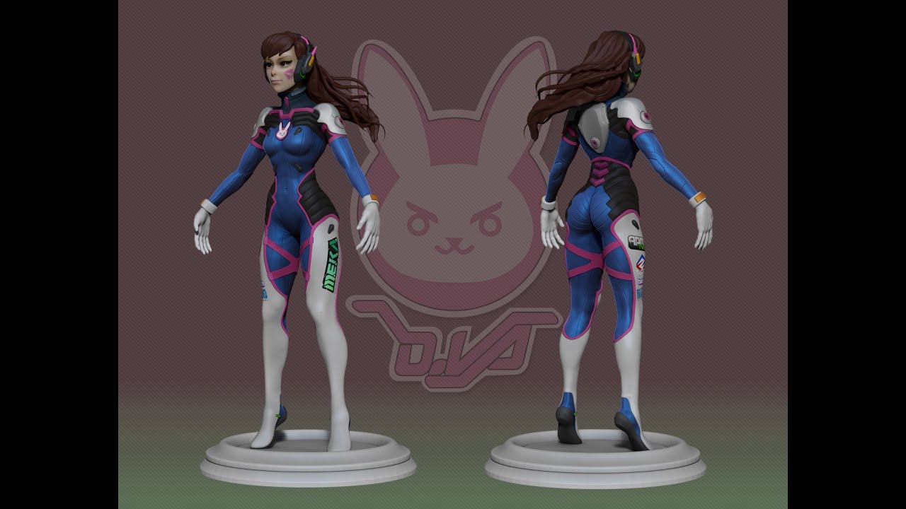 D.VA Overwatch Fan Art Zbrush Turntable