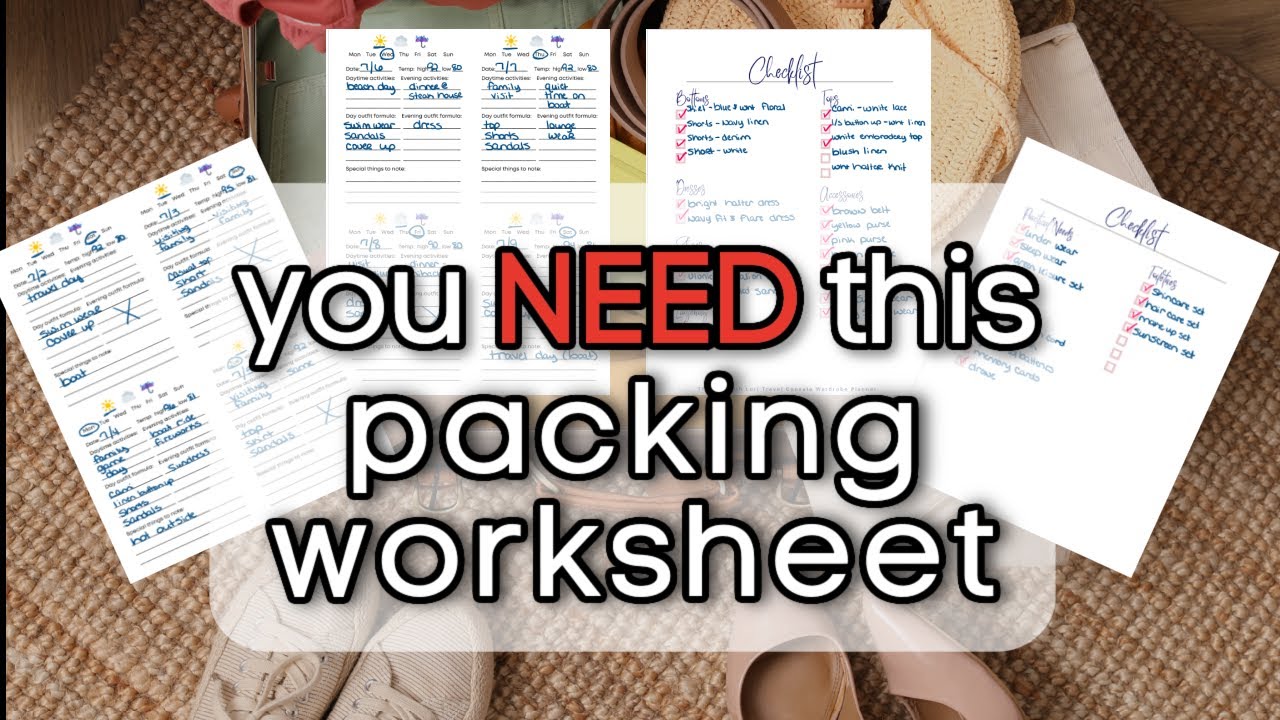 how to know what clothes to pack | packing planner worksheet