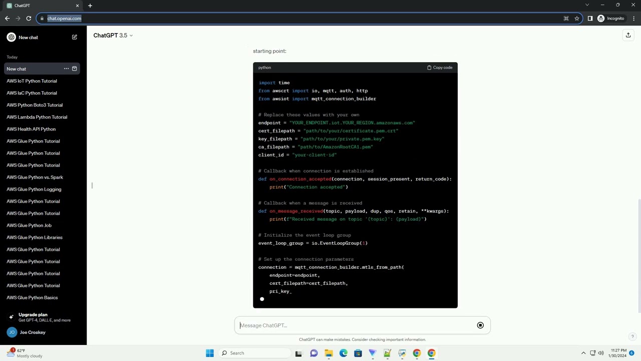 aws iot device sdk python v2