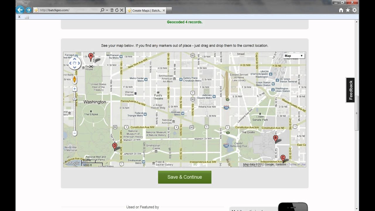 How to make a Google map using Batchgeo