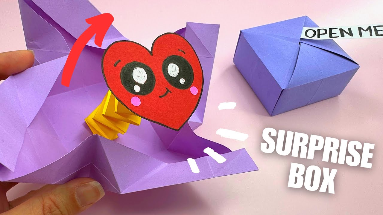 Origami SURPRISE BOX [how to make origami pop out box]