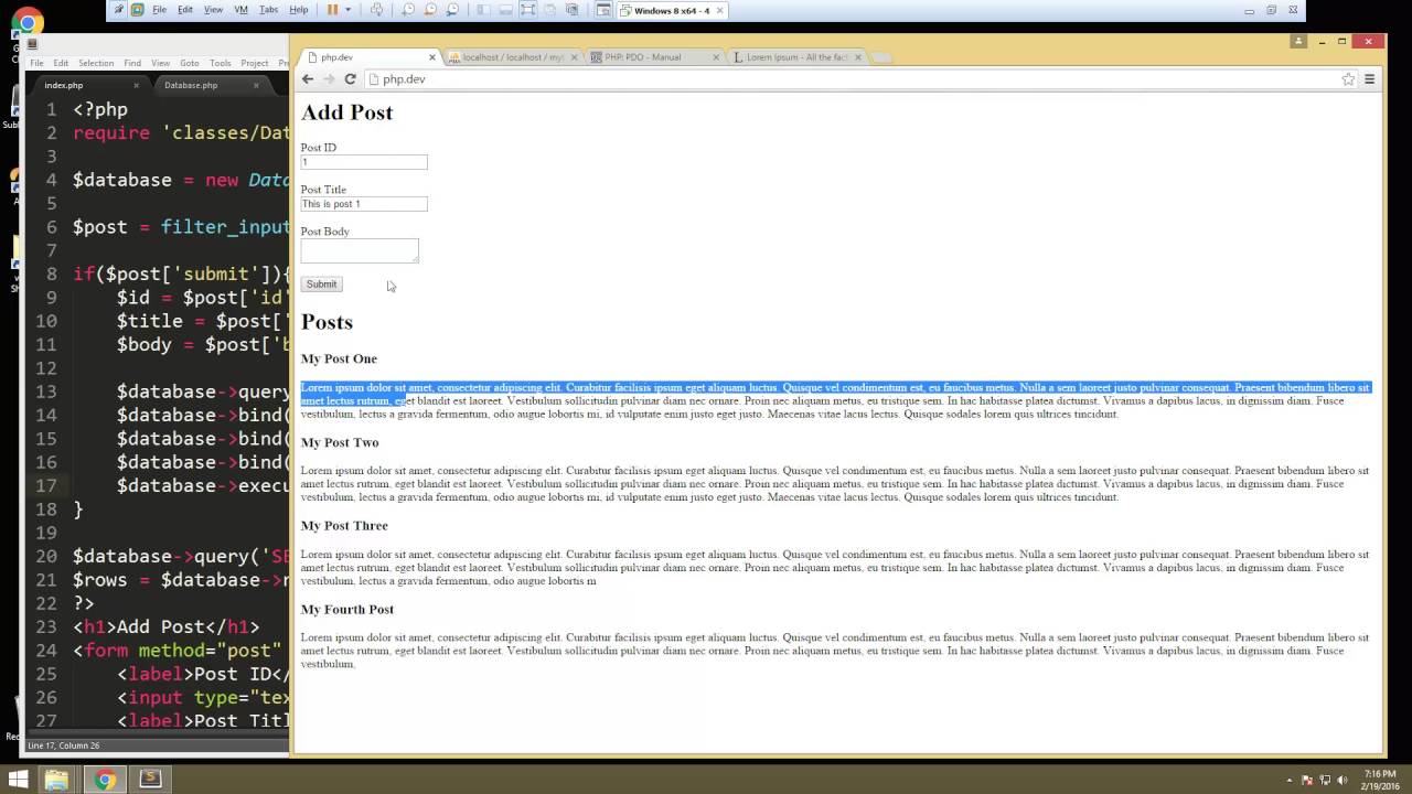 Learn How to Create a Database using PHPMyAdmin and OOP - Part 5