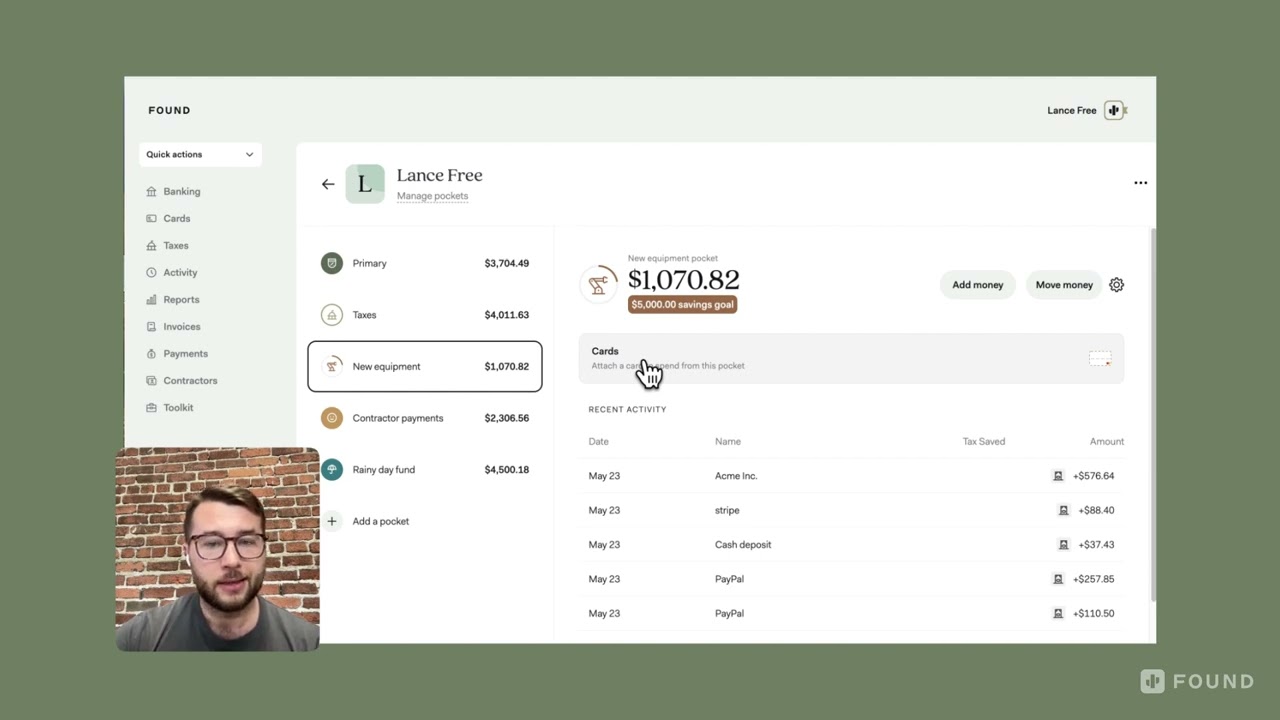 How to Save for Self-Employment Taxes with Found’s Custom Pockets