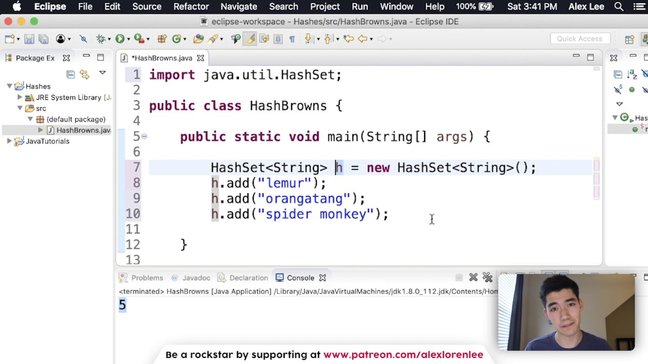 HashSet In Java Tutorial #52