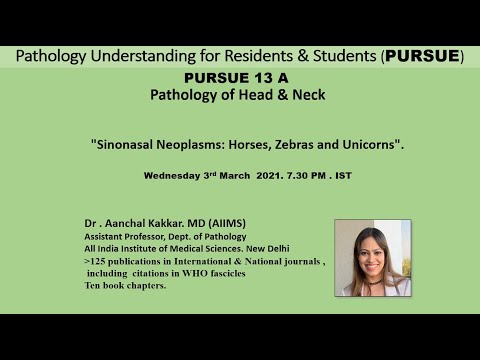 Pursue 13 A (Uploaded): Pathology of Head & Neck : Sinonasal Neoplasms: Horses, Zebras and Unicorns
