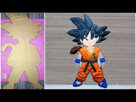 Cómo hacer piñata de Goku con cartón - Dragón Ball