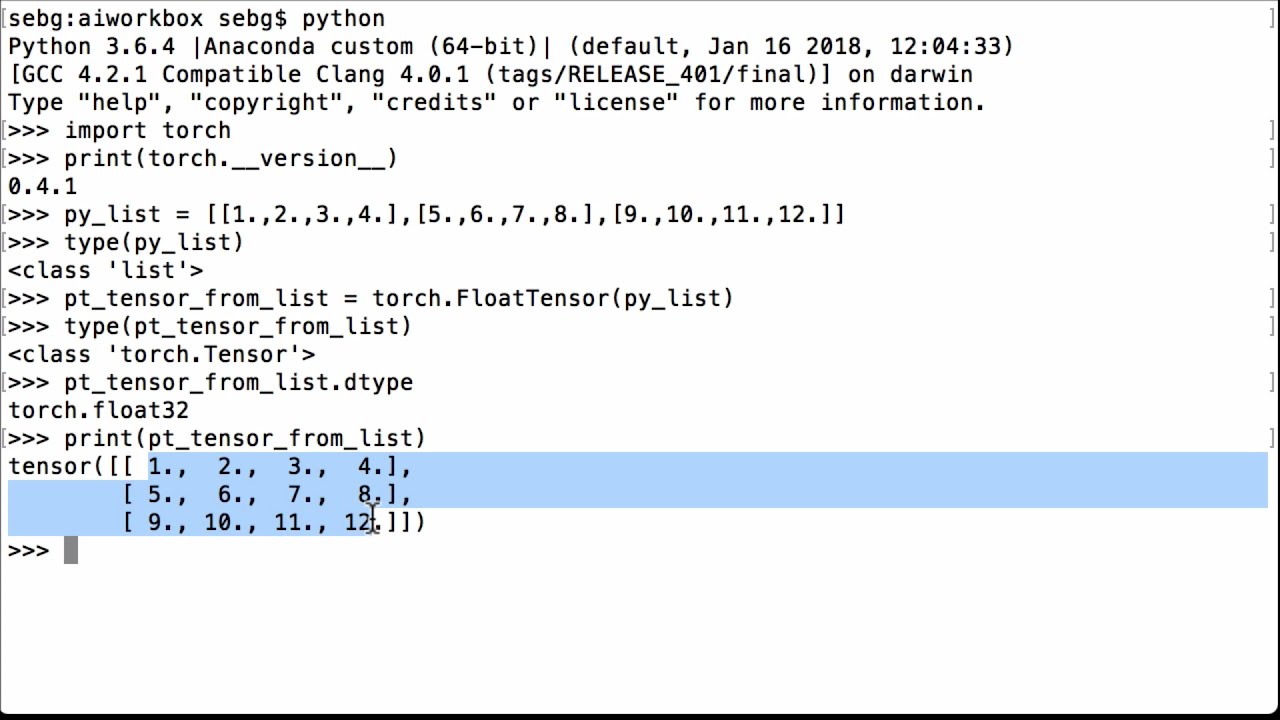 Convert List To PyTorch Tensor - PyTorch Tutorial