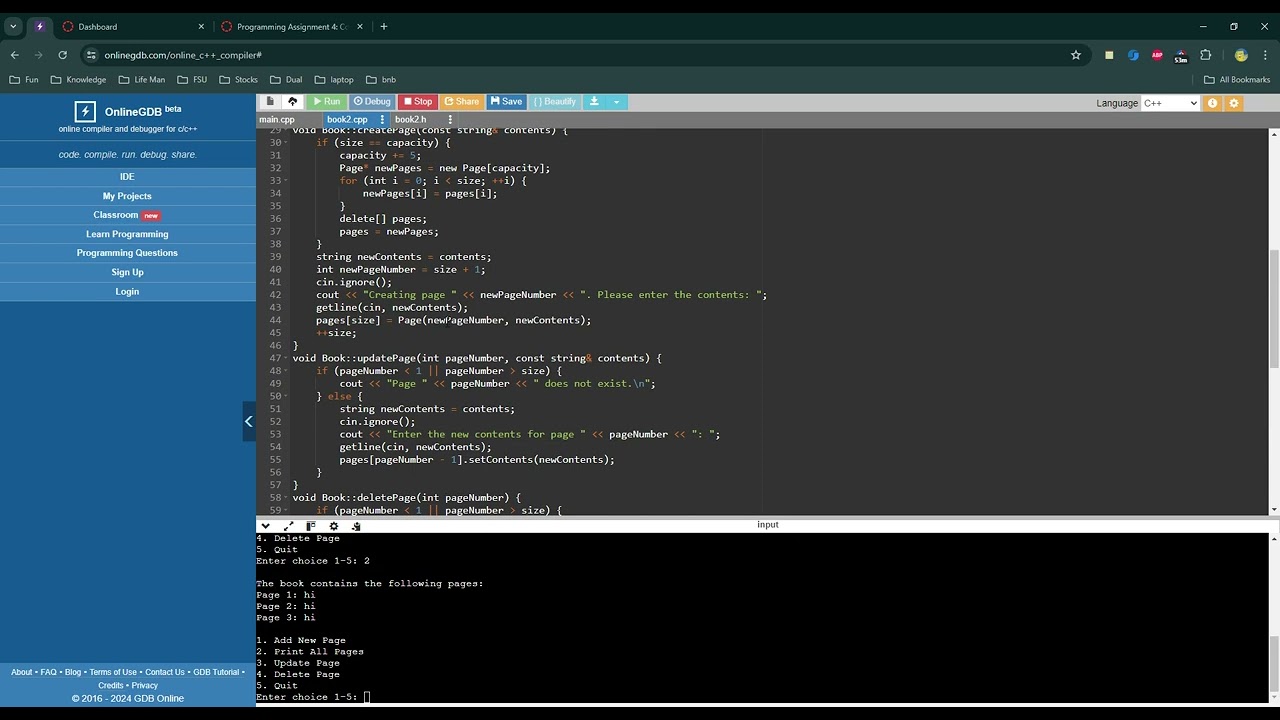 Programming Assignment #4 COP3330