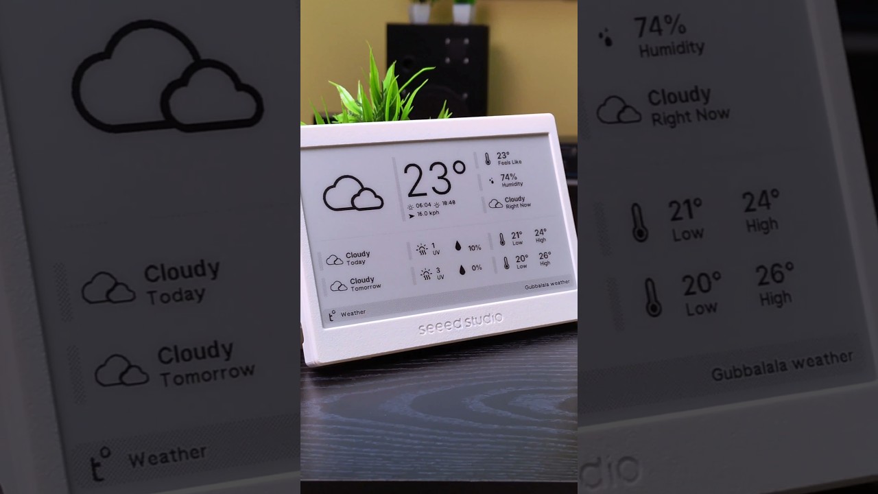 7.5-inch e-paper dashboard you can program with #esp32 #diyprojects #iot #wioterminal #esphom3