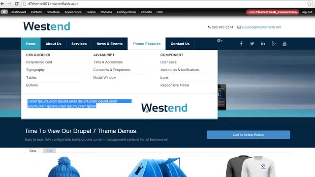Drupal 7 Theme WestEnd Main Menu Instructions