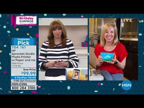 HP Sprocket Studio Photo Printer with Paper and Ink