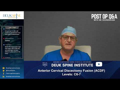 1 Level Anterior Cervical Discectomy and Fusion of the Cervical Spine