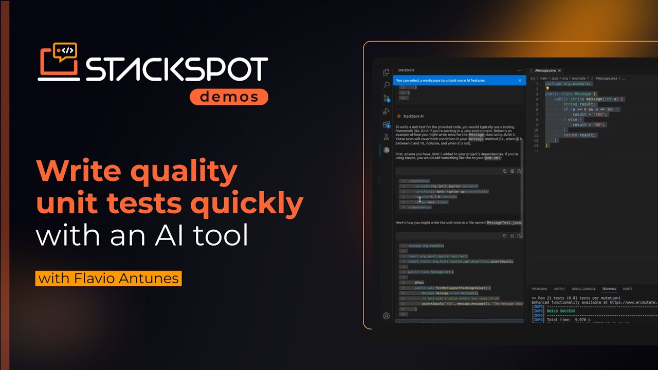 Write quality unit tests quickly with an AI tool | StackSpot Demos
