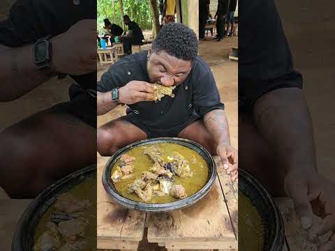 Eating Fufu in the Village in Ghana is my Happy Place #fufumukbang #fufu #africanfood