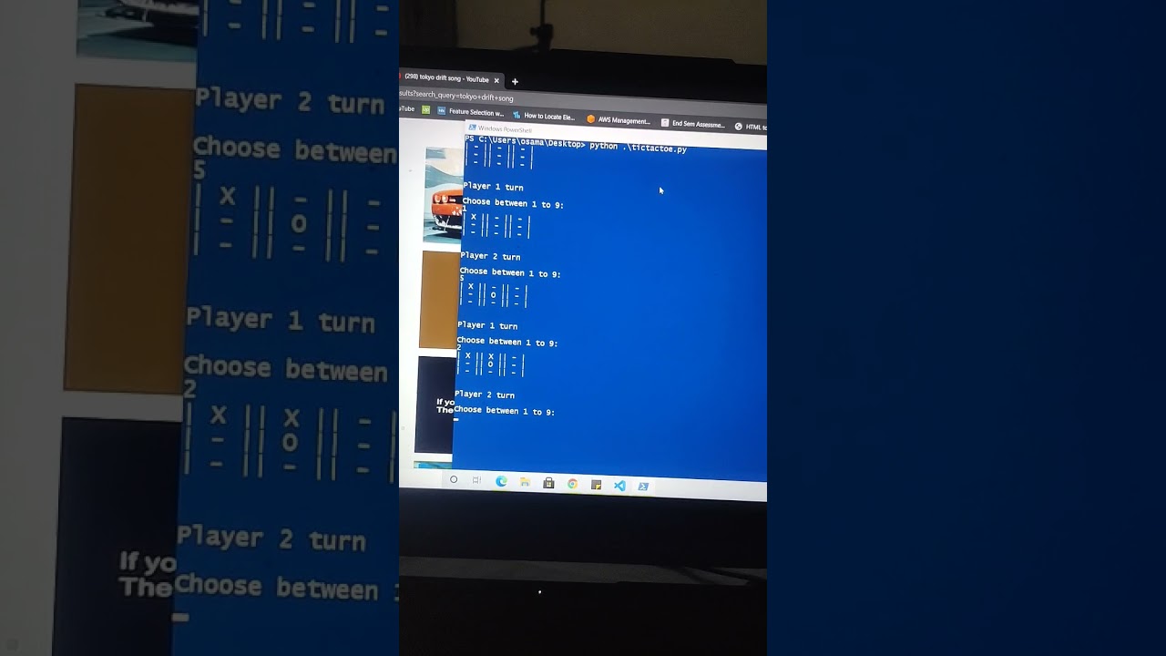 Python tictactoe #shorts