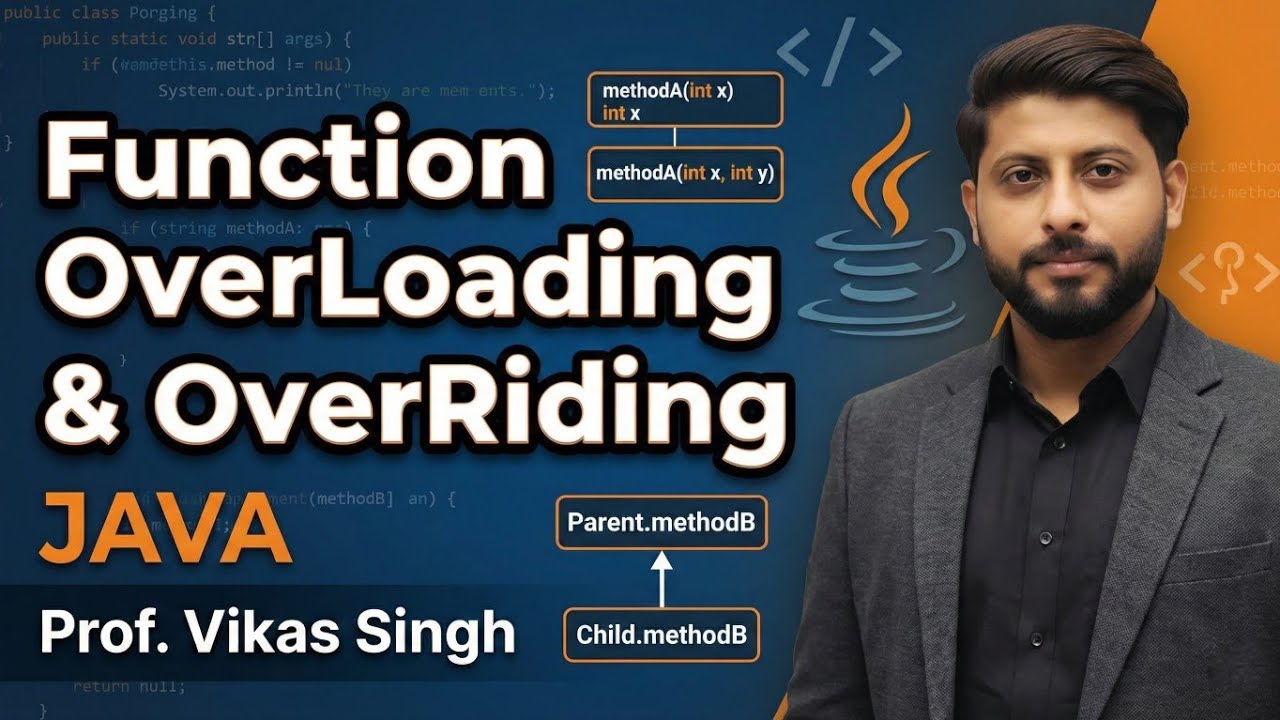 Function OverLoading & OverRiding | Java | Vikas Singh in Hindi