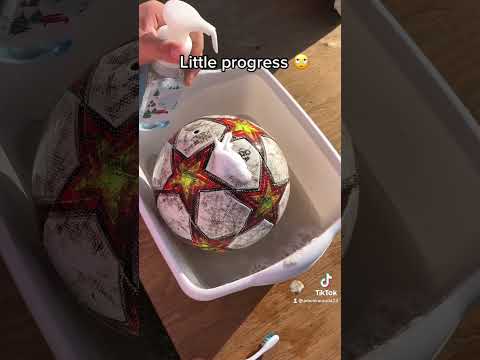Cleaning my champions league ball⚽️🔥