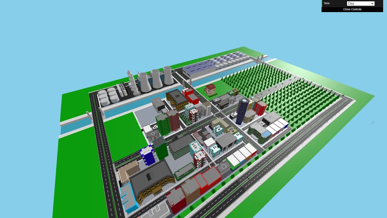 City tour with car | Three.js | GLTFLoader