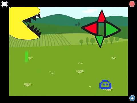The pac-man boss fight gameplay on ScratchJr