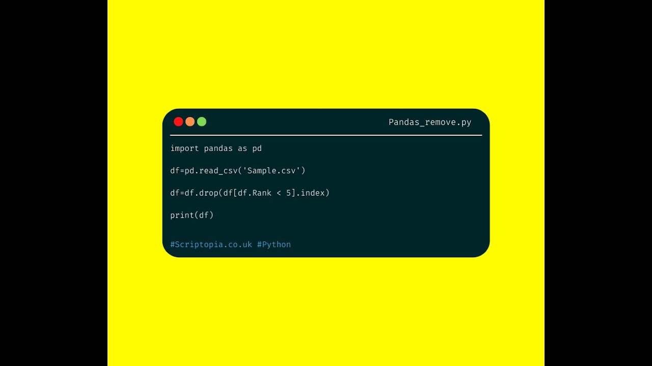 Python Pandas - Delete rows based on a conditional expression