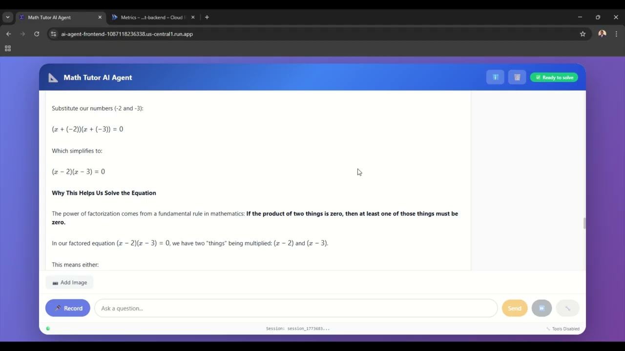 Math Tutor AI Agent Demo #hackathon #Devpost #gemini #geminiliveagentchallenge