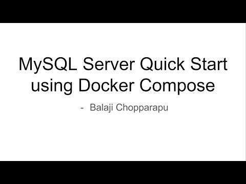 MySQL Server Quick Start using Docker Compose