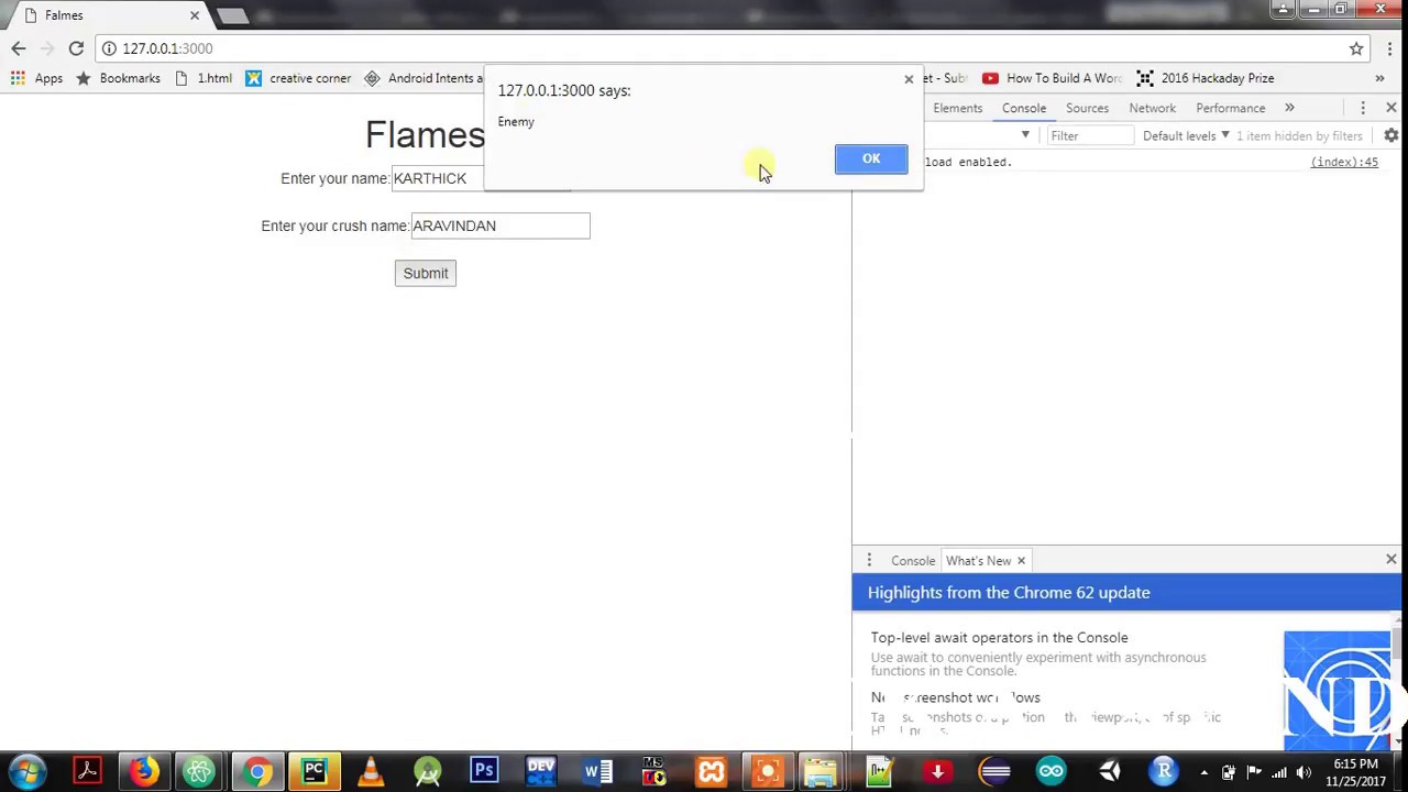 Javascript Flames Mini project Part 2
