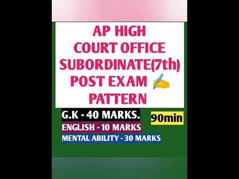 AP High court(office subordinate) Exam ✍️ pattern