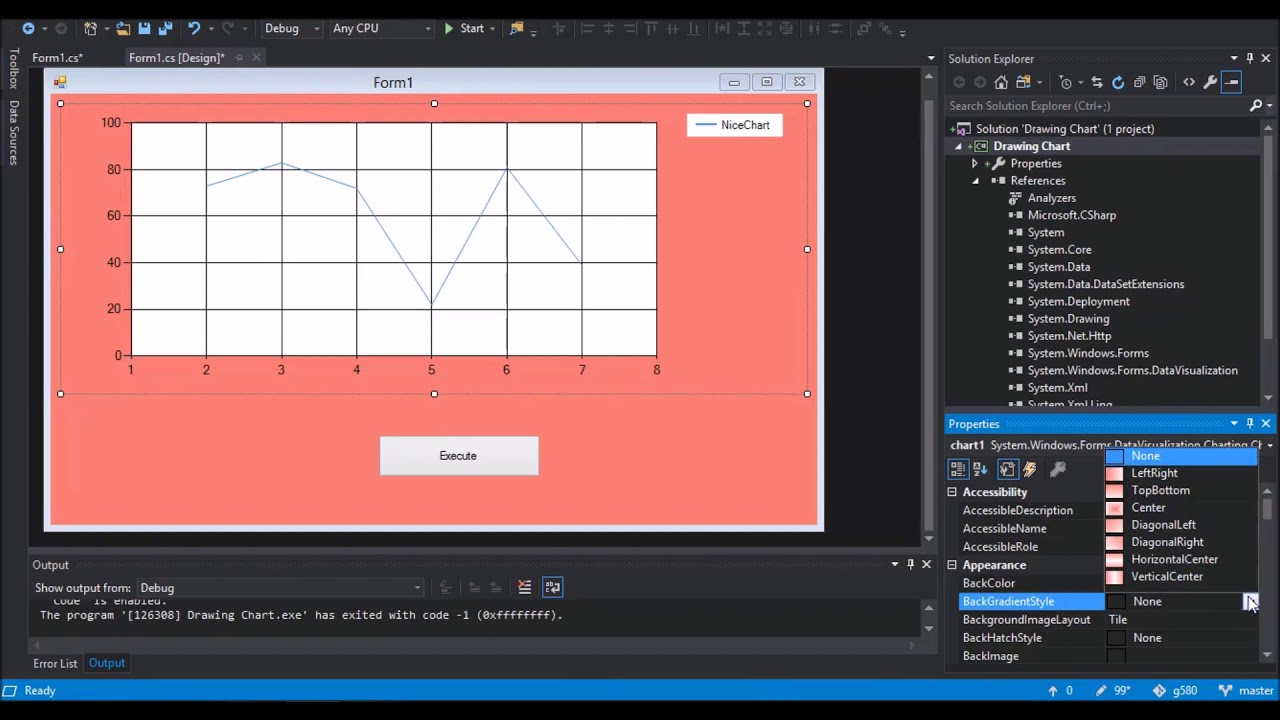 C# tutorial - how to use chart with WinForm App