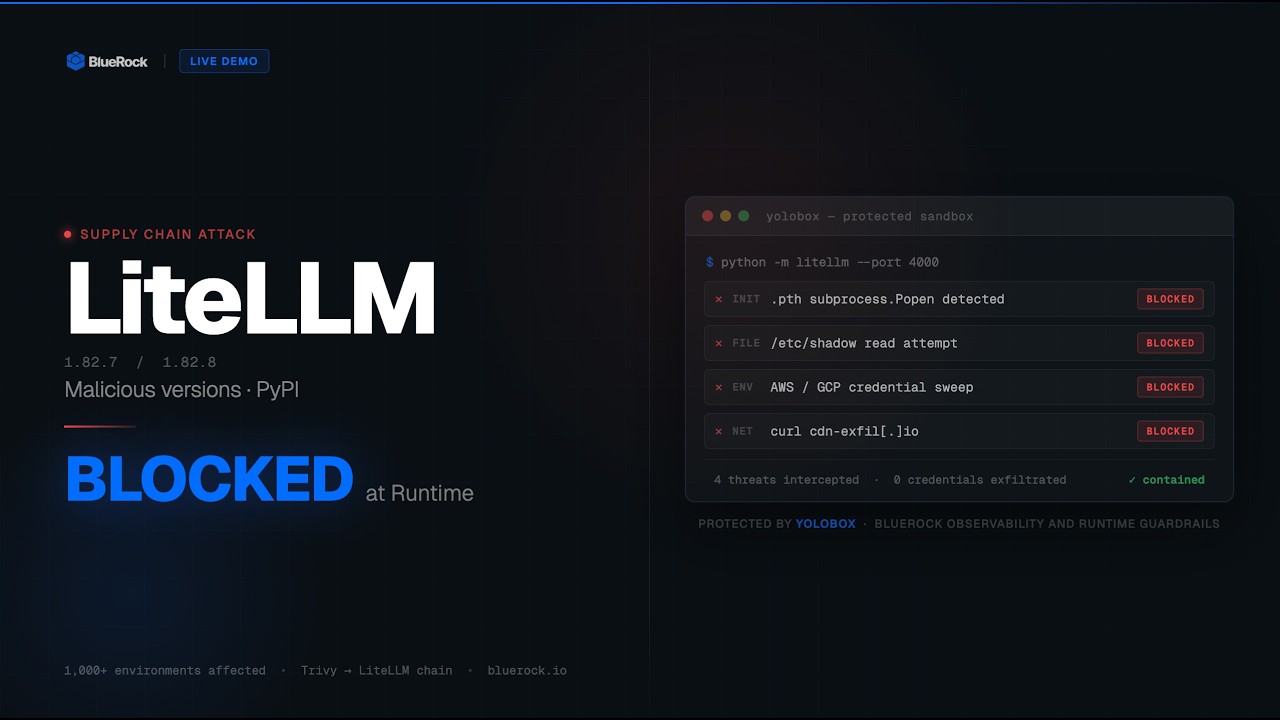 LiteLLM Supply Chain Attack: Blocked Live | BlueRock Demo