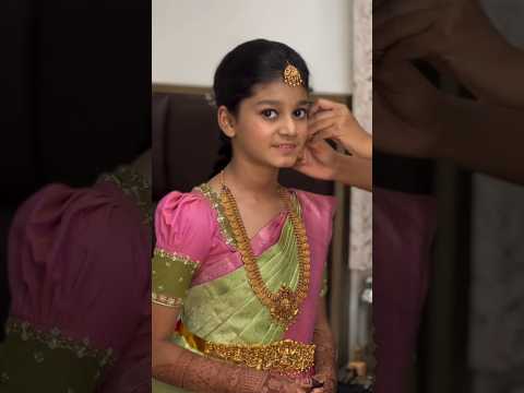 Prathika for her half saree ceremony-Hair@hairstyles_by_rakshna #halfsareemakeup #halfsareefunction
