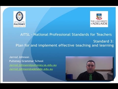 AITSL NPST Standard 3 - Plan/implement effective teaching