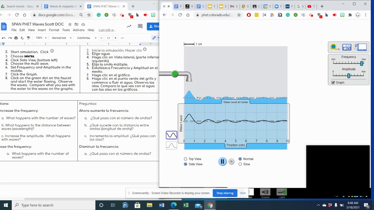 Phet Waves Simulation Instructions