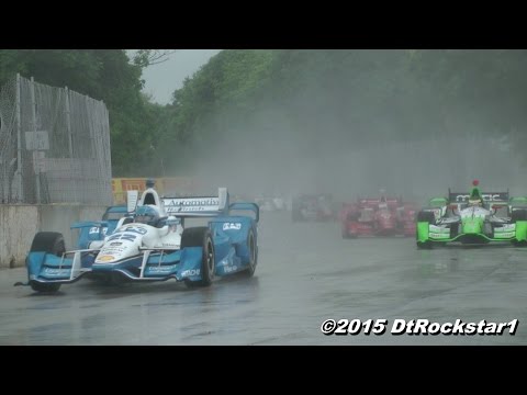 Indy Cars in Heavy Rain @ Detroit Grand Prix
