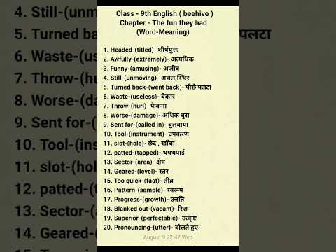 class 9 english, beehive chapter 1 word meaning