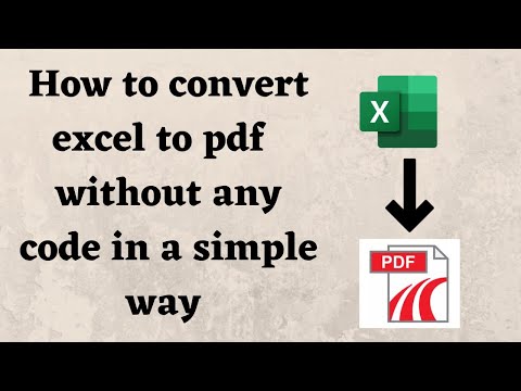 How to convert excel to pdf without any code | xlsx to pdf without any code