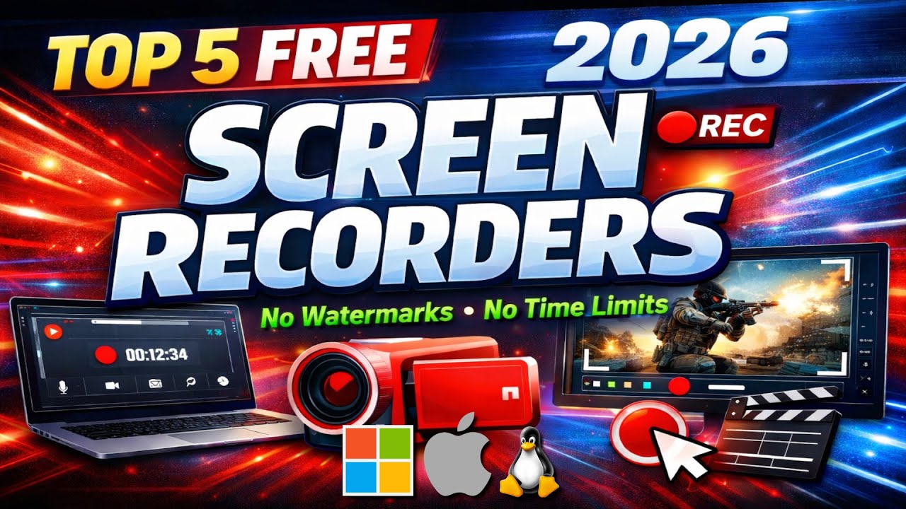 Top 5 Best FREE SCREEN RECORDING Software (2026)