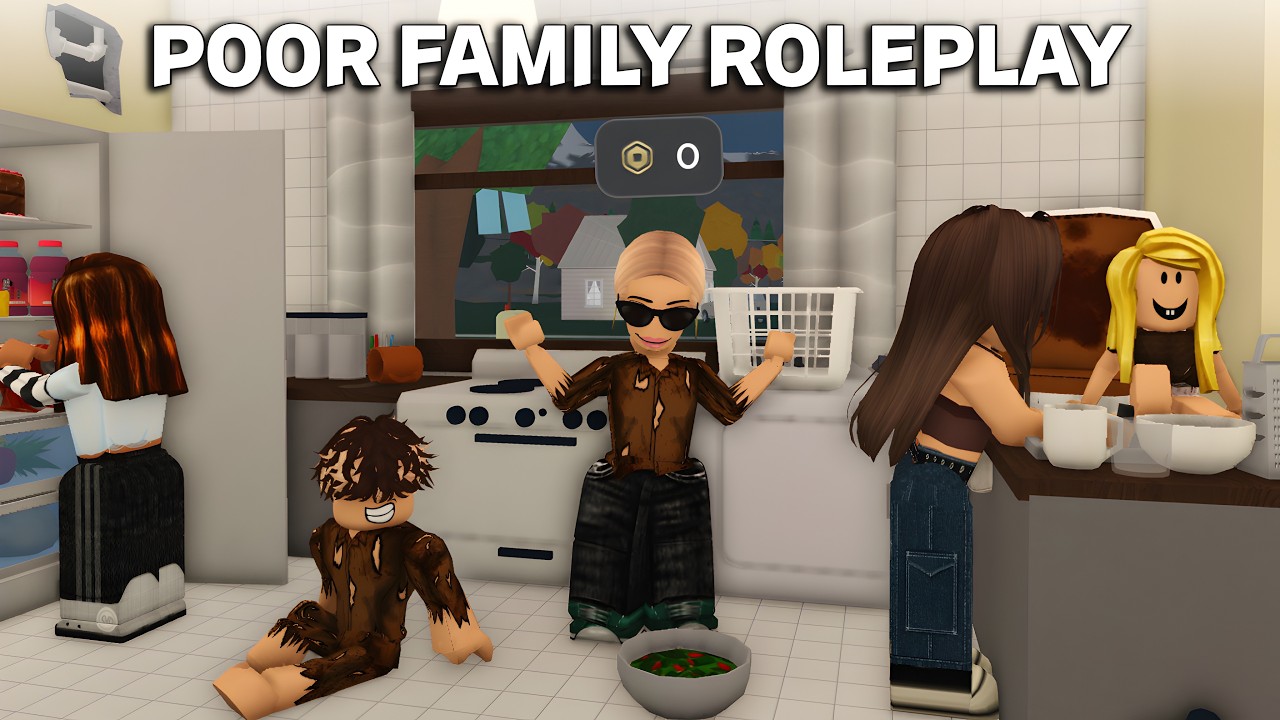 BROKE FAMILY DAY IN THE LIFE *Voiced Bloxburg Roleplay*
