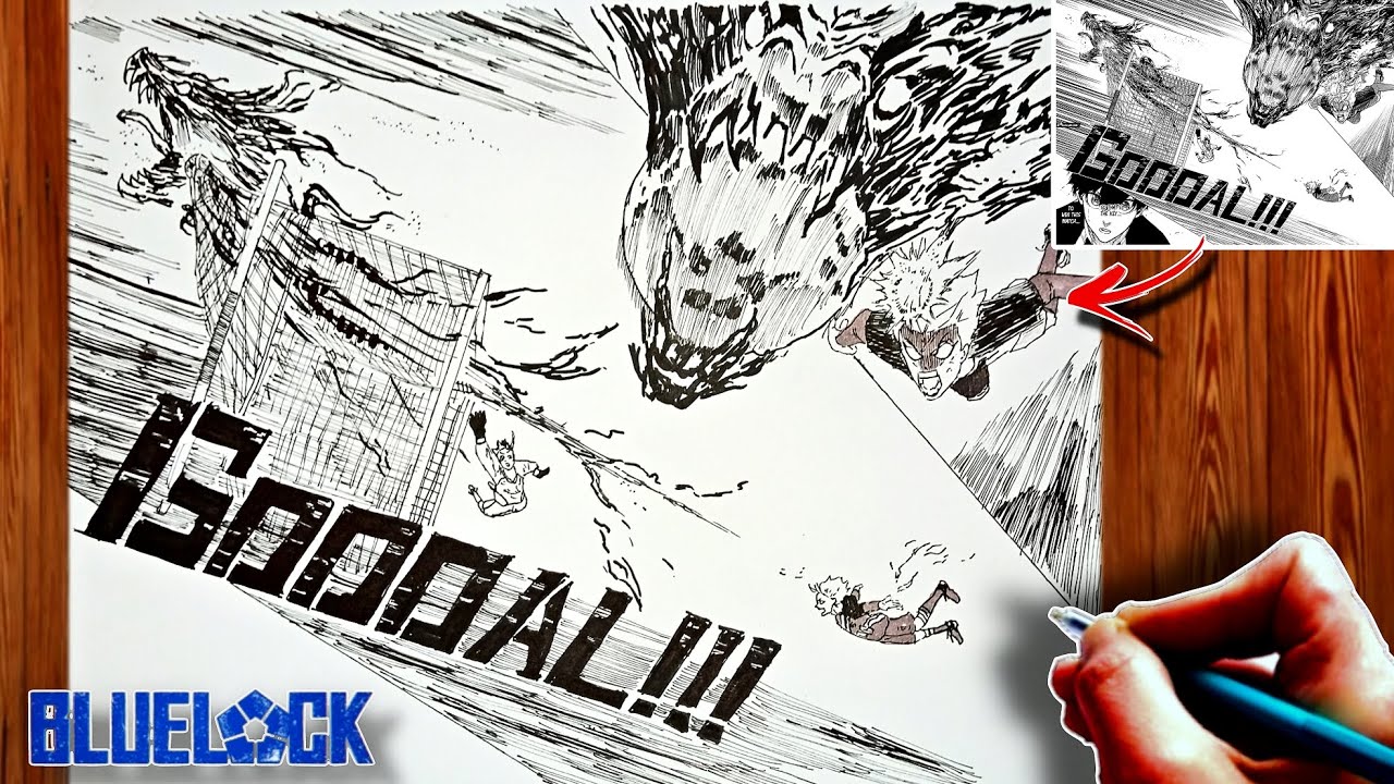 Manga Drawing Shidou Ryusei Dragon Goal | Blue Lock | ブルーロック | Step-by-Step Process