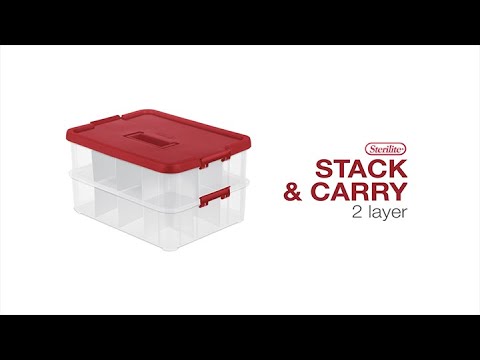 Sterilite Stack & Carry, 2 Layer Ornament Box