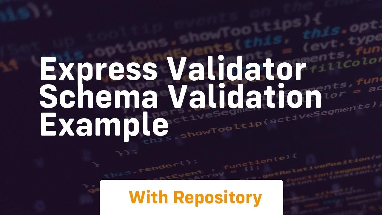 express validator schema validation example