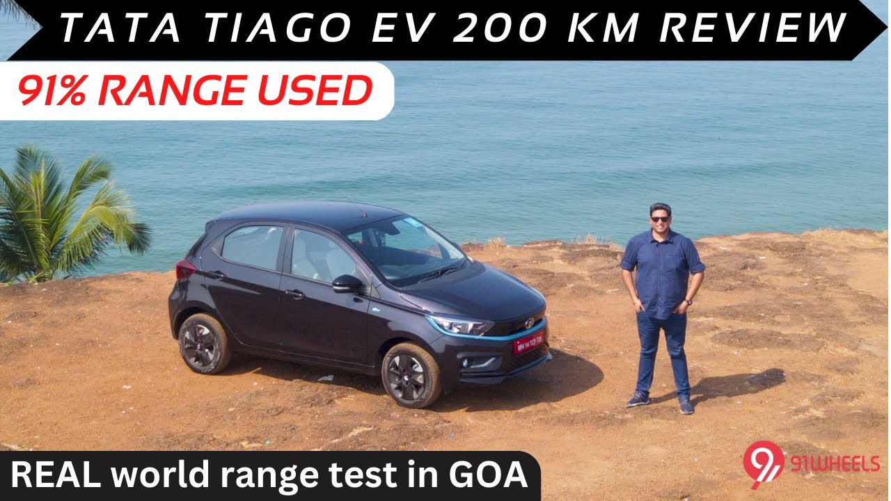 Tata Tiago EV Range Test || 200km Review With Mileage Run || 91Wheels