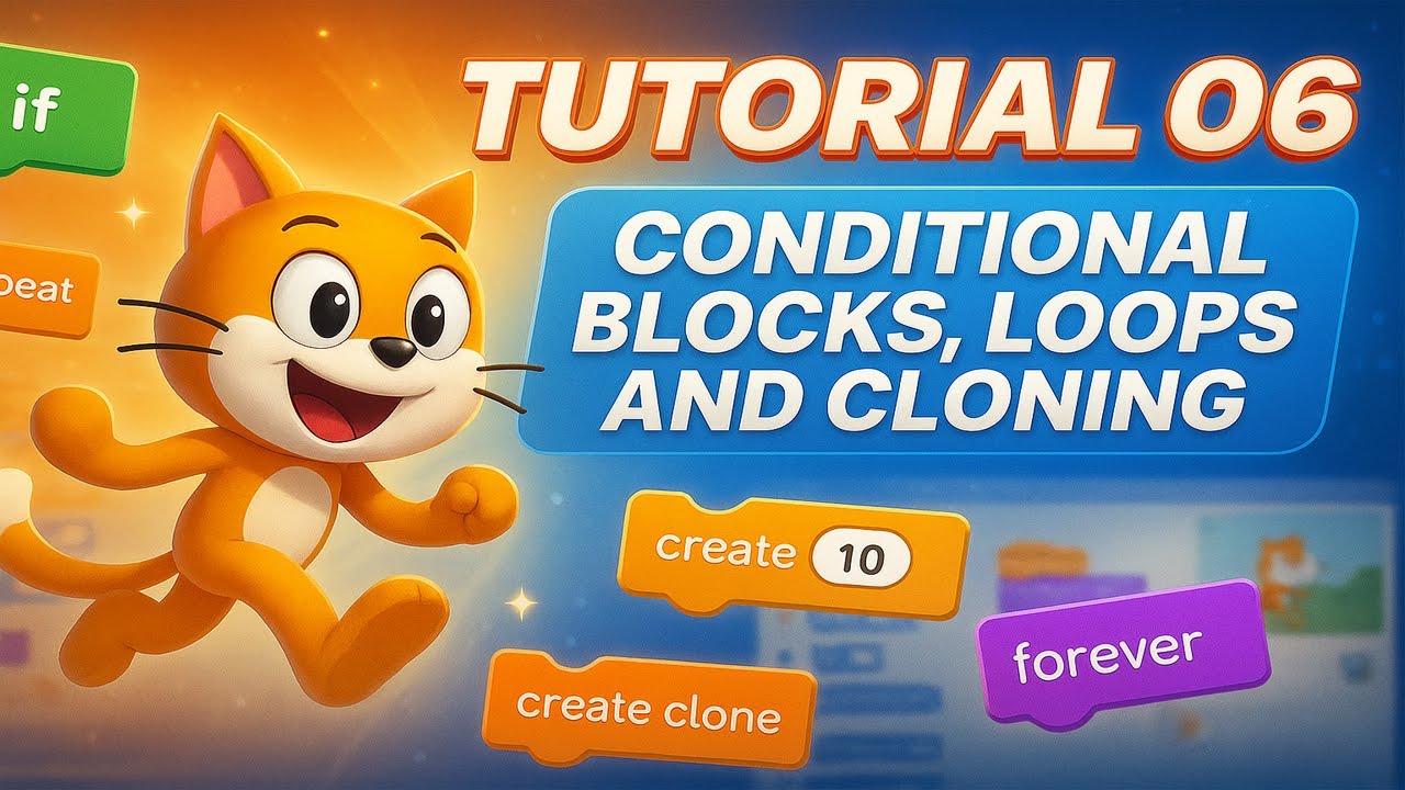 Scratch 3: Tutorial 06 -  Conditional Blocks, Loops and Cloning