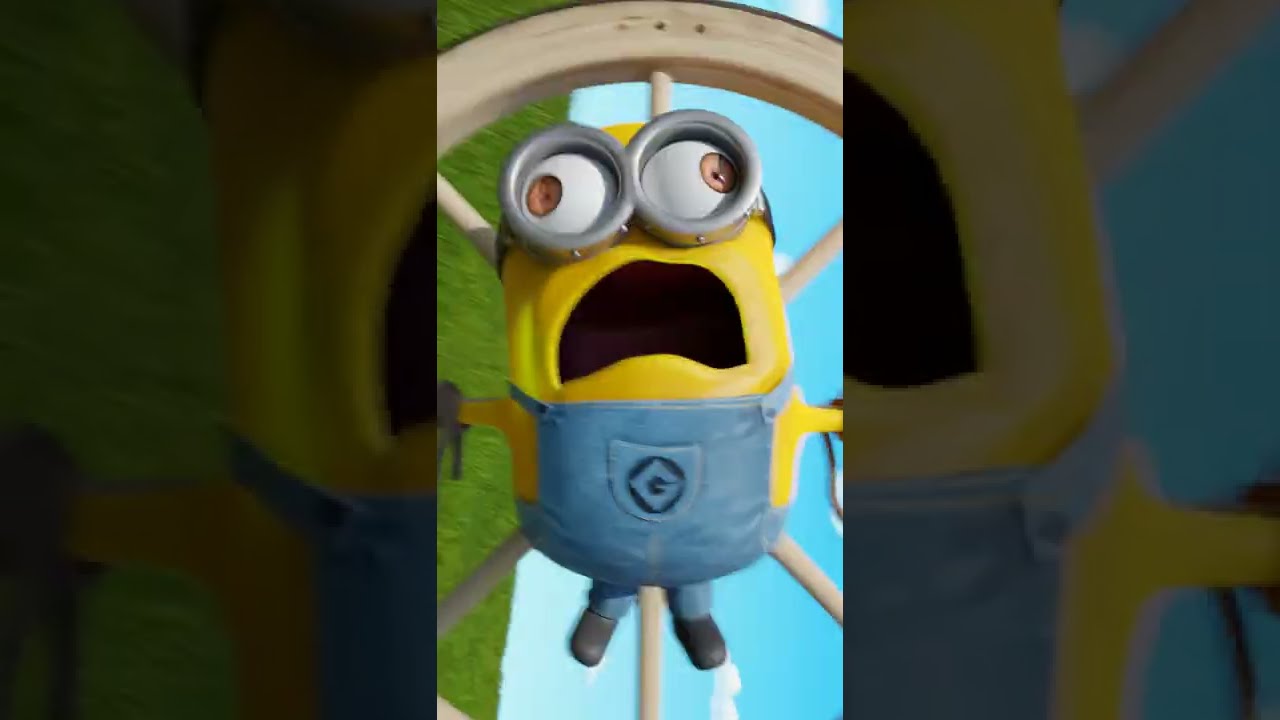 Minion Rolling on a Wheel #shorts - LokmanVideo