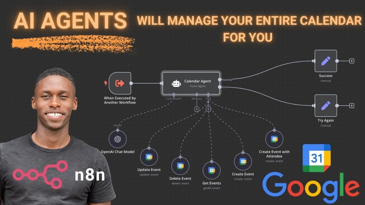 How I Built an AI Agent for Google Calendar with n8n + ChatGPT (No-Code)