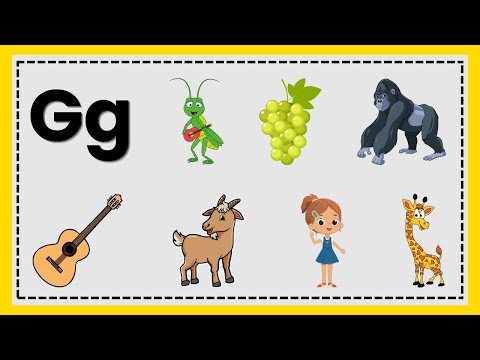 Words that start with letter G | Learning The Letters and English Vocabulary for Preschool