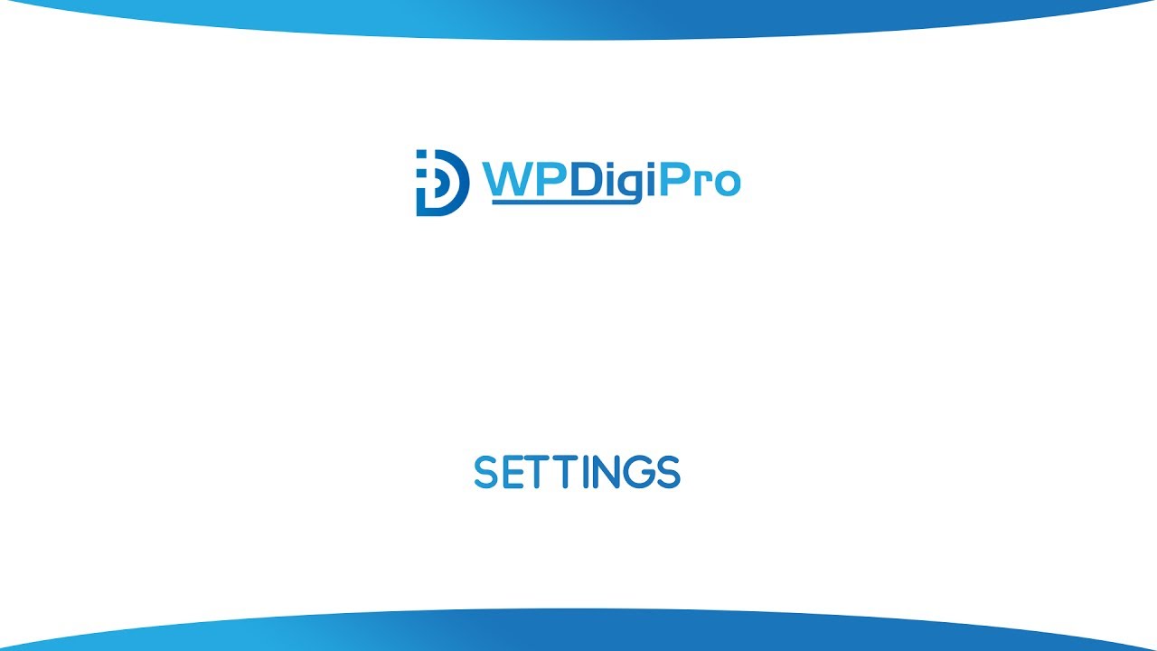 WPDigiPro Settings