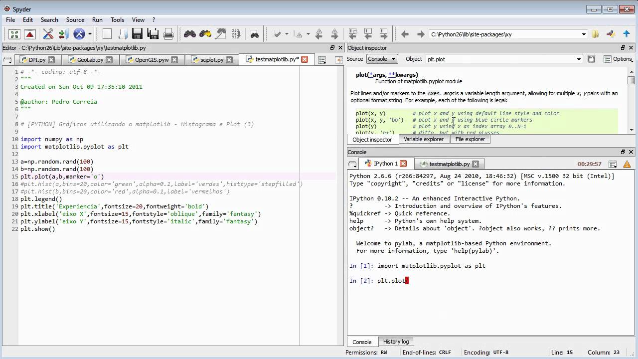 Python Matplotlib 3 - Histograma e Plot