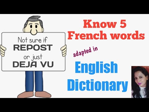 French words in English dictionary | 5 words with their meaning