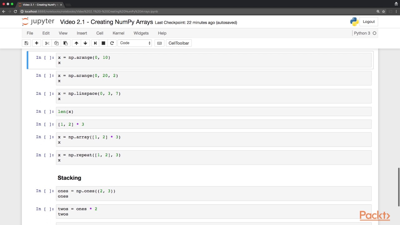 Data Analysis with Python : Creating NumPy Arrays | packtpub.com